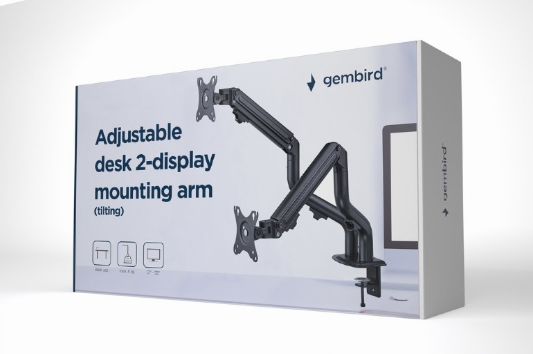 XPert-Gembird adjustable desk mount 2 display mounting arm 17''-32 ...