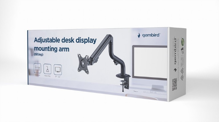 XPert-Gembird adjustable desk mount - Display mounting arm rotating,tilting, swiveling 13'' to ...