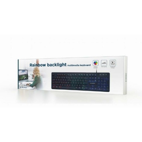 XPert-Gembird "Rainbow" backlight multimedia keyboard, black, US layout ...